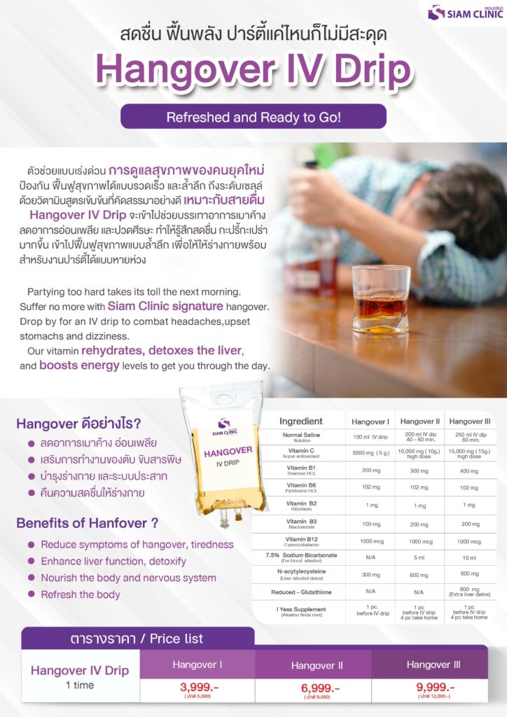 Hangover - Siam Clinic - Aesthetic & Wellness Clinic in Phuket